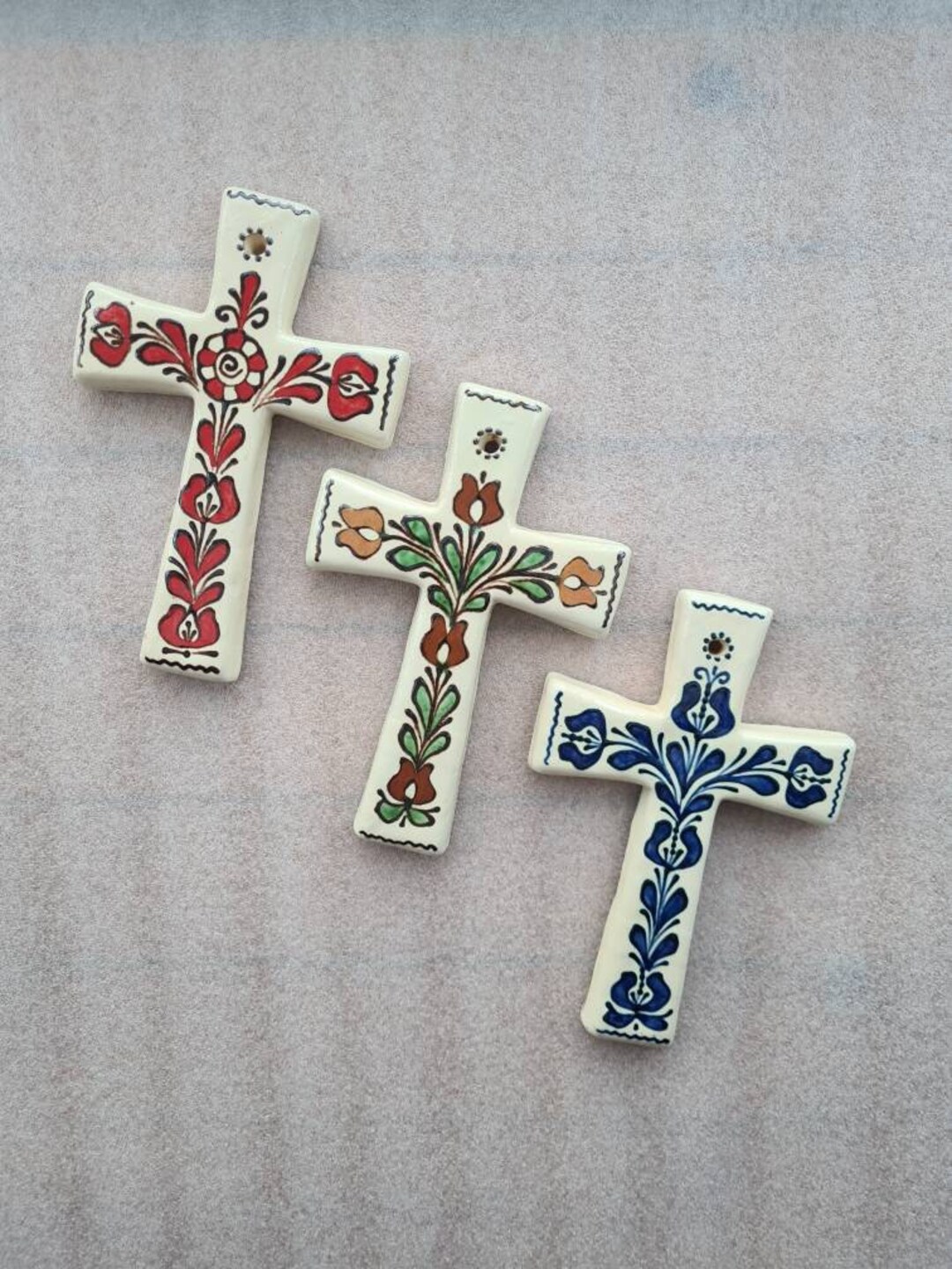 Handmade Ceramic Cross, Korond, Transylvania, Clay, Artisanal Pottery ...