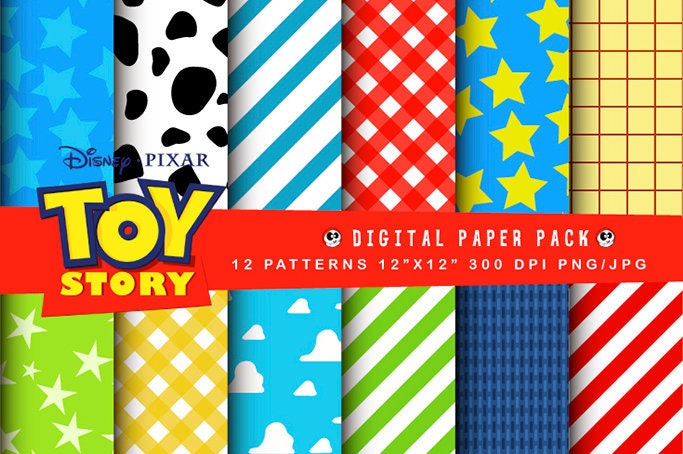 Toy Story Patterns, Digital Paper Scrapbooking - Etsy UK