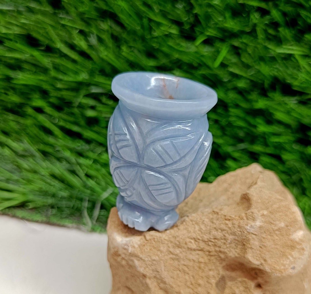 Beautiful Blue Jade Tiny Flower Pot, Gemstone Flower Pot, Unique Flower ...