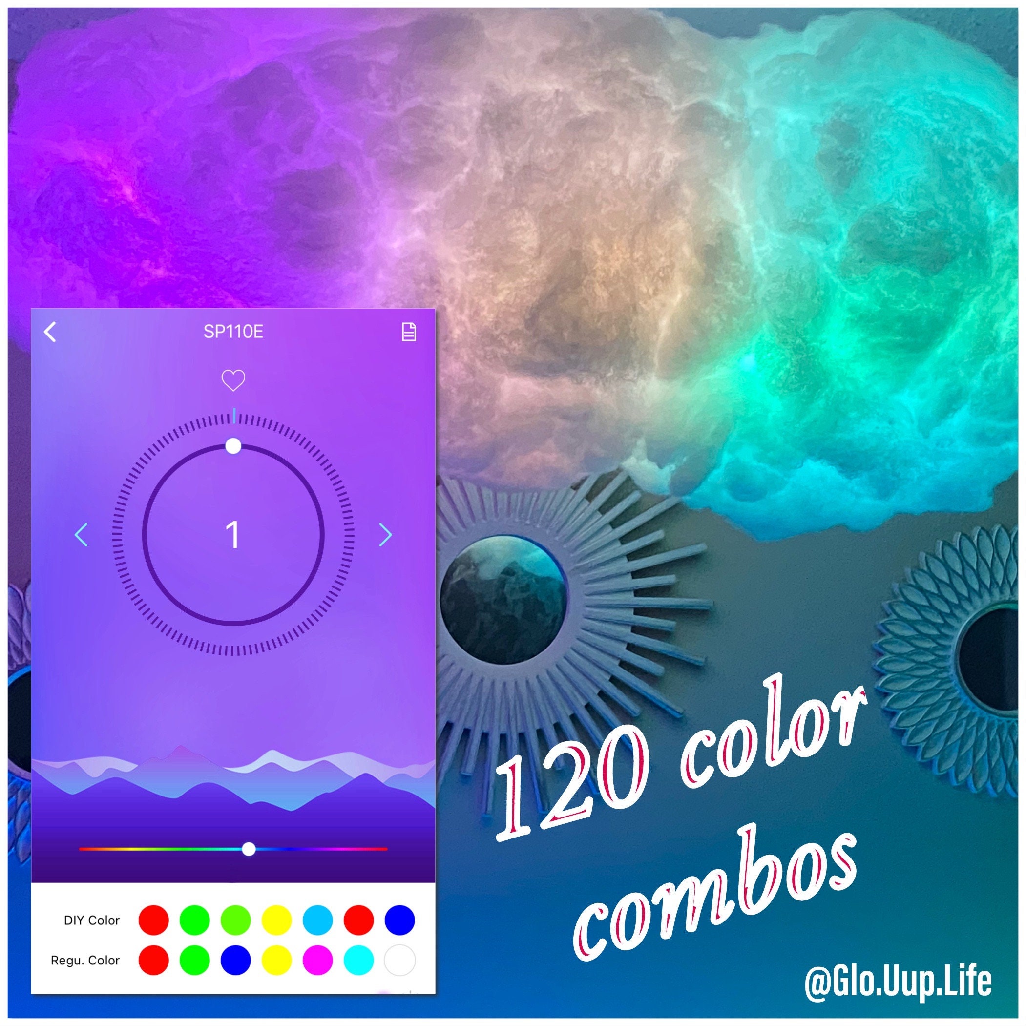 3ft Glo Cloud Glowing Colorful Lamp - Etsy