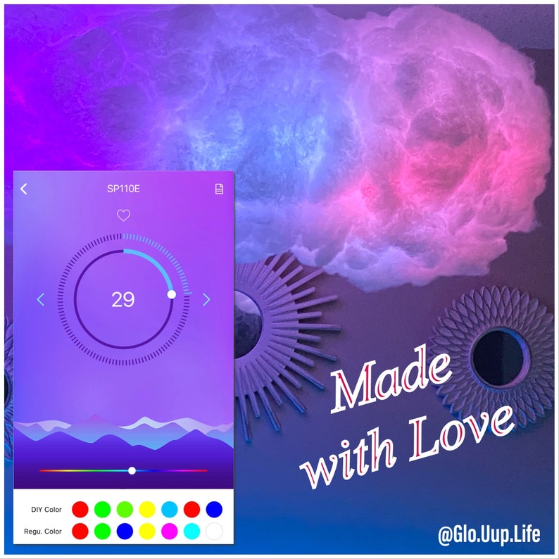 3ft Glo Cloud Glowing Colorful Lamp - Etsy