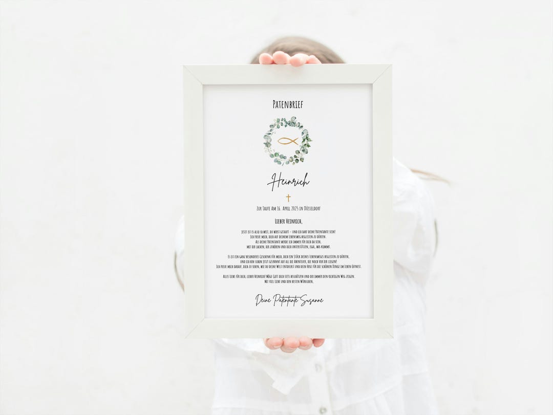 Godparent Letter Baptismal Letter for Baptism Communion for the ...