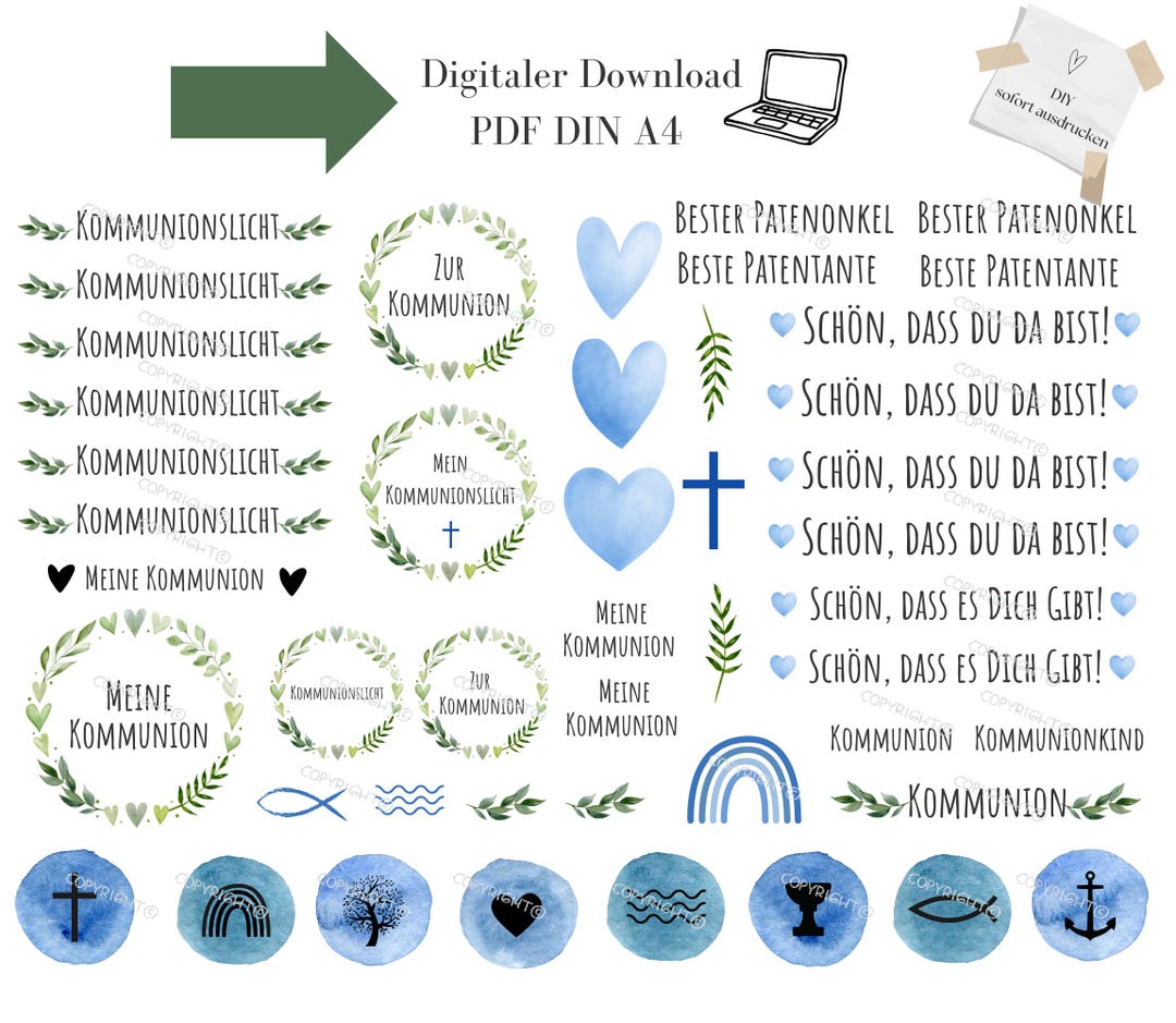 Digital Download Communion PDF File Candle Tattoo Wreath Christian ...