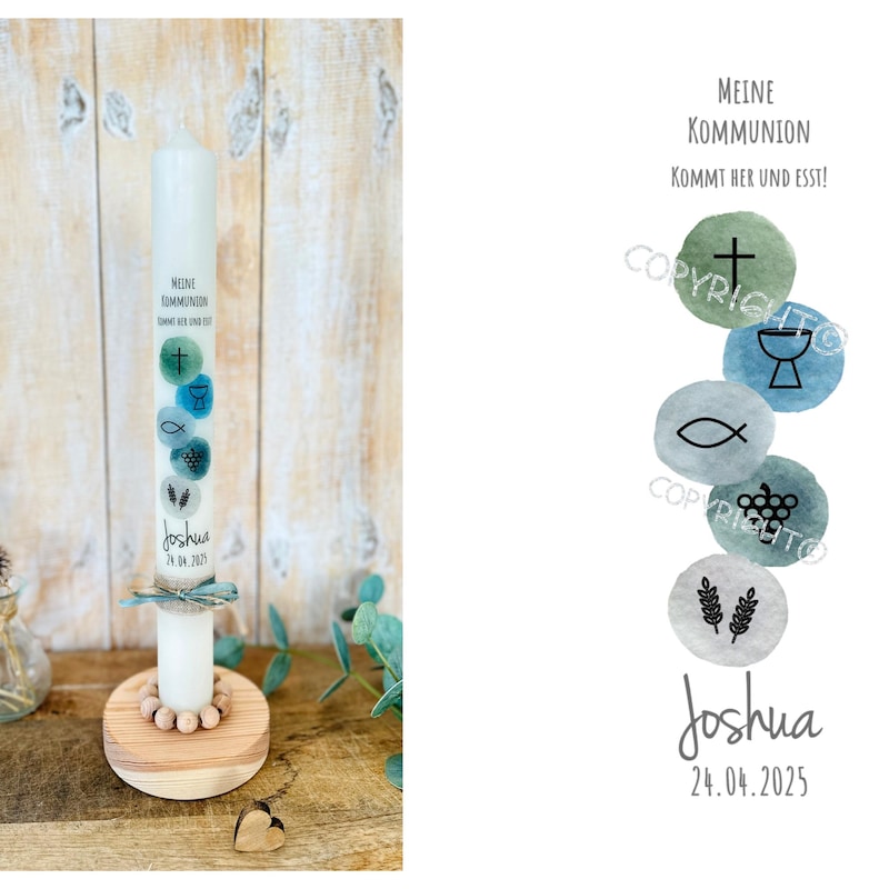 Kommunionkerze kommt her und esst - Etsy.de