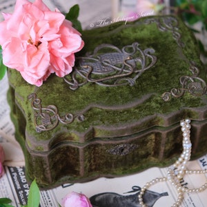 Gorgeous Antique 19th Century Victorian Jewelry Box , Forest Green ...