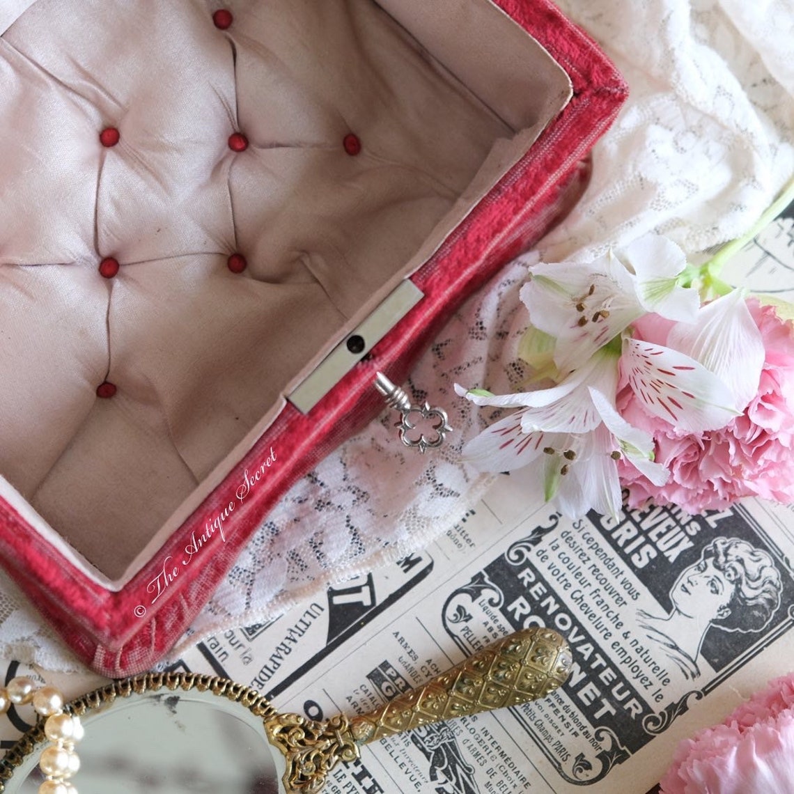Romantic 19th Century Victorian Jewelry / Vanity Sewing Box - Etsy