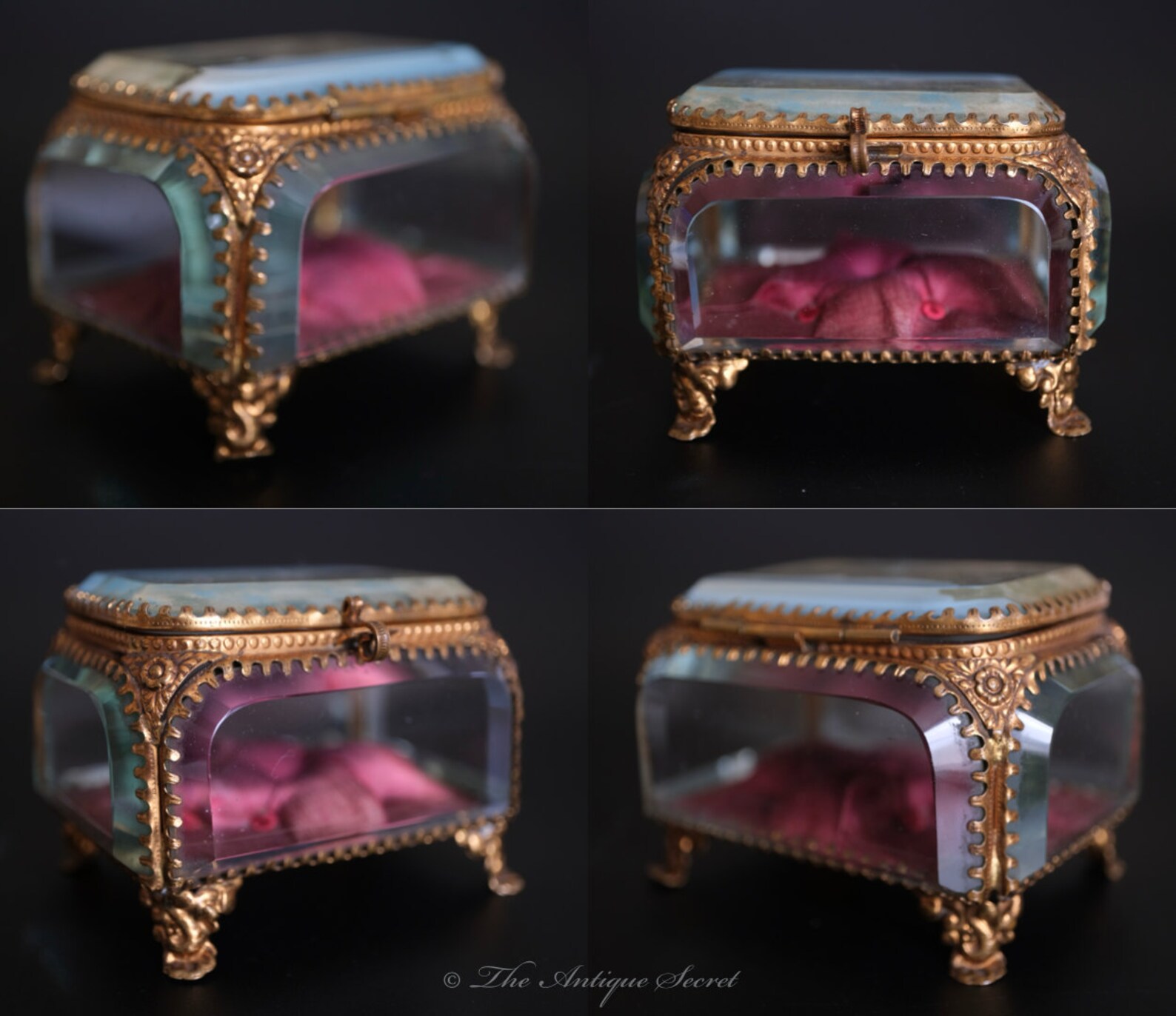 Antique French Glass Trinket Box, Ormolu Reliquary, Place Masséna Nice ...