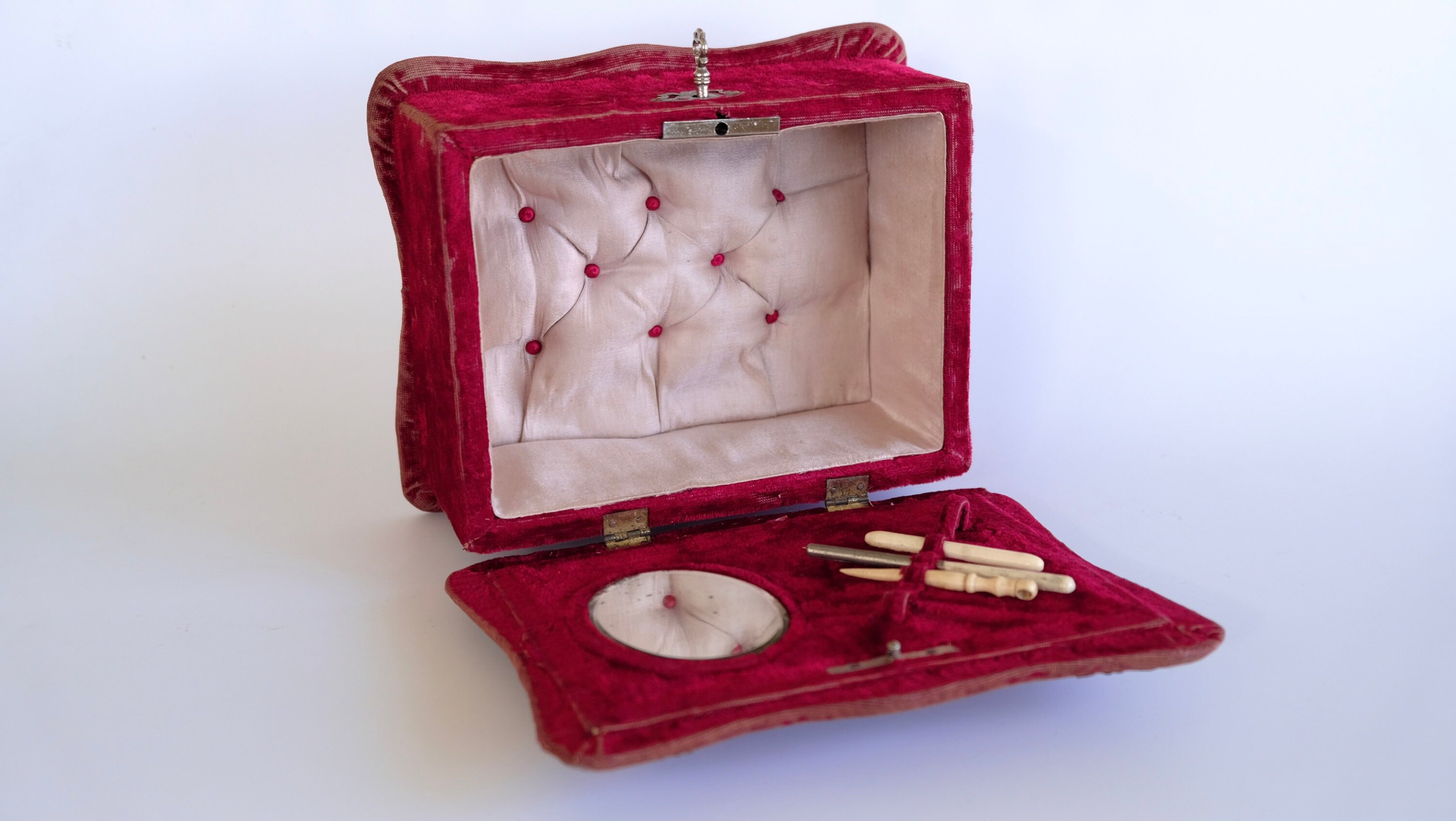 Romantic 19th Century Victorian Jewelry / Vanity Sewing Box - Etsy