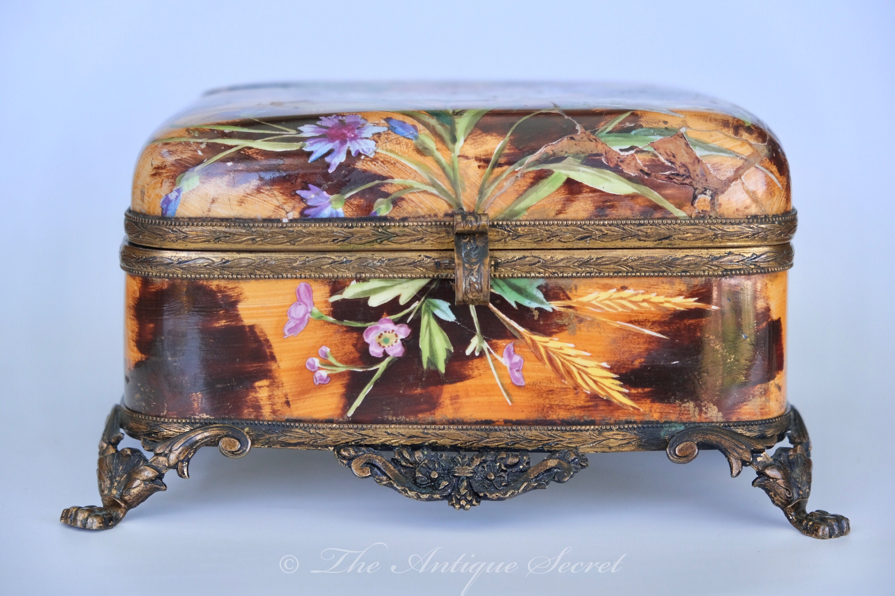 SOLD Rare 19th Century French Napoleon III Box Ormolu and Handpainted ...