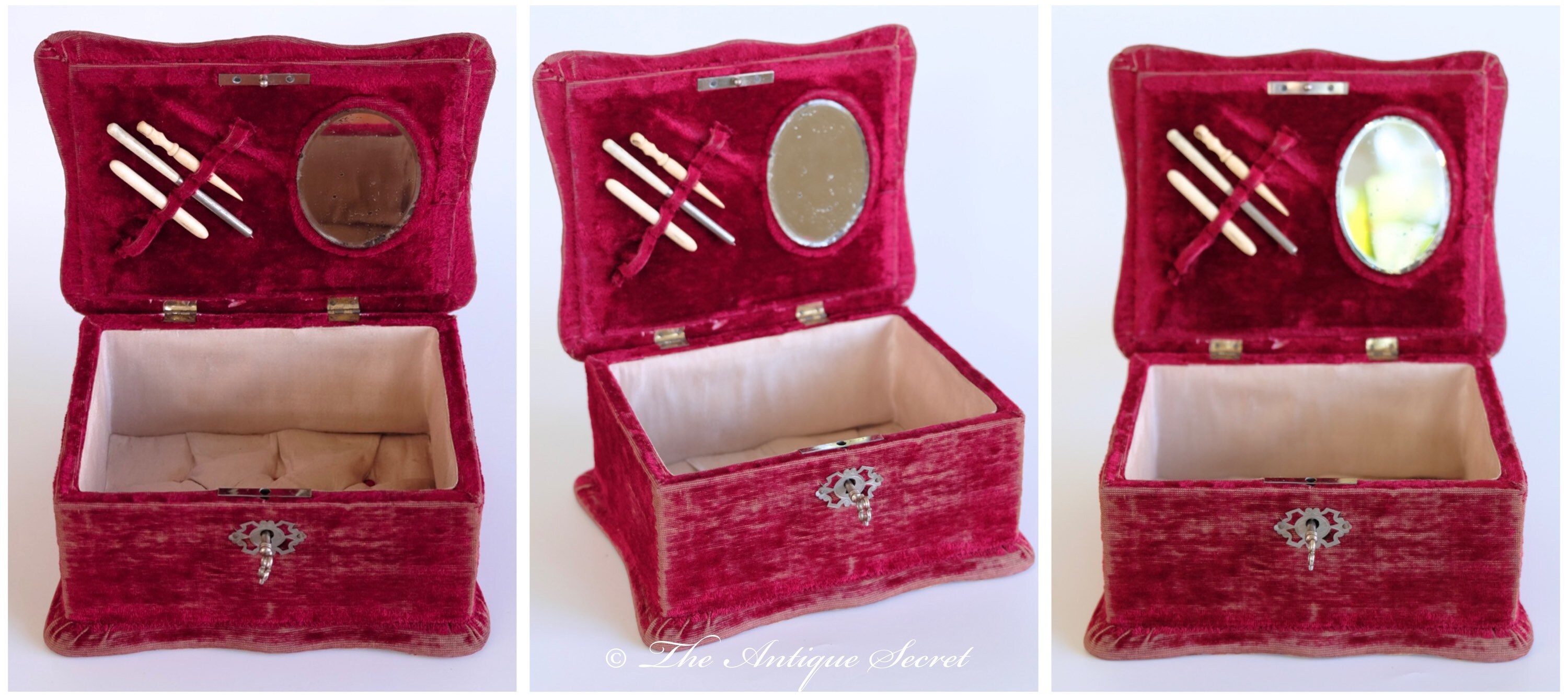 Romantic 19th Century Victorian Jewelry / Vanity Sewing Box - Etsy