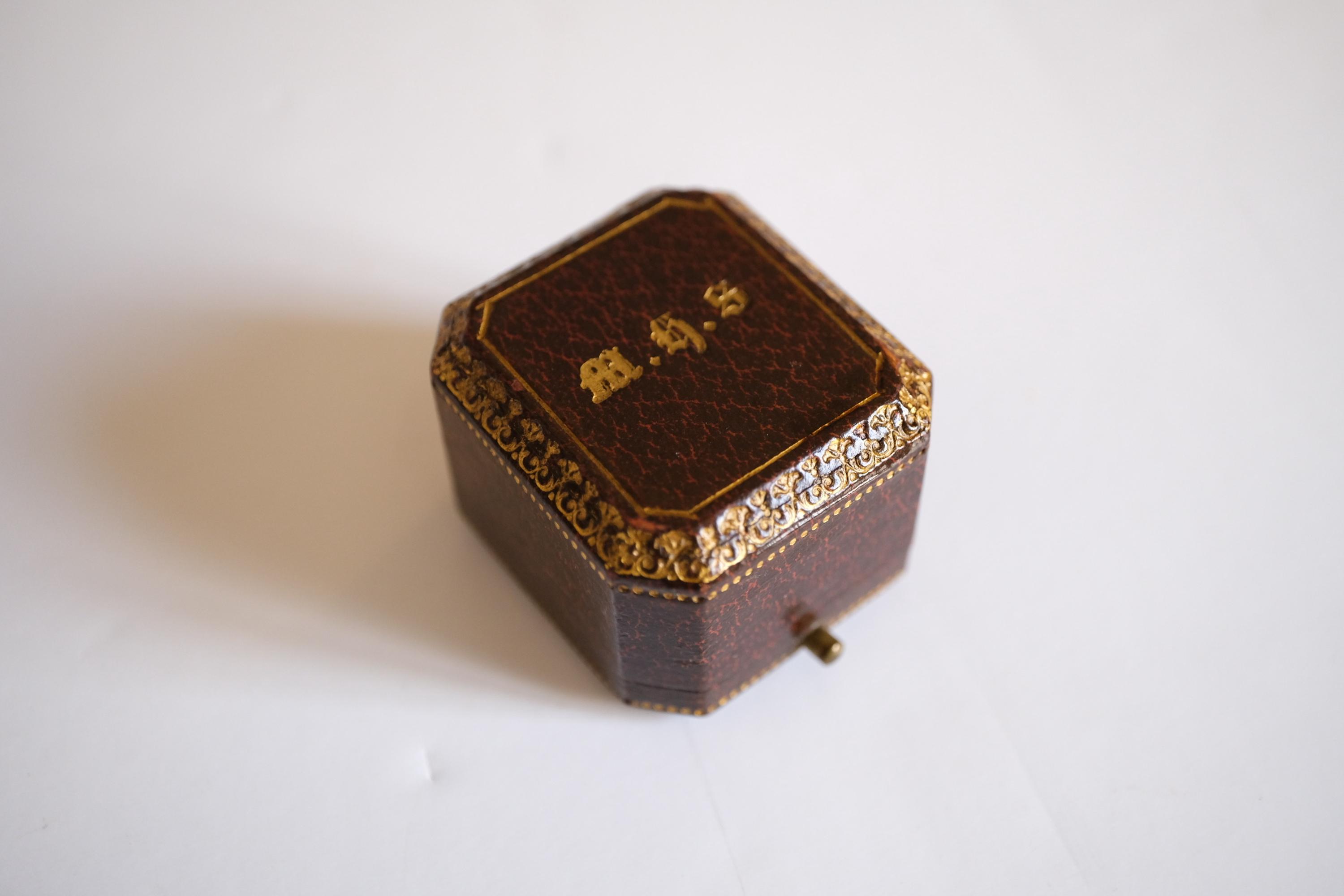 Antique Victorian Ring Box, Napoleon III Jewelry Case, Gilded Monogram ...