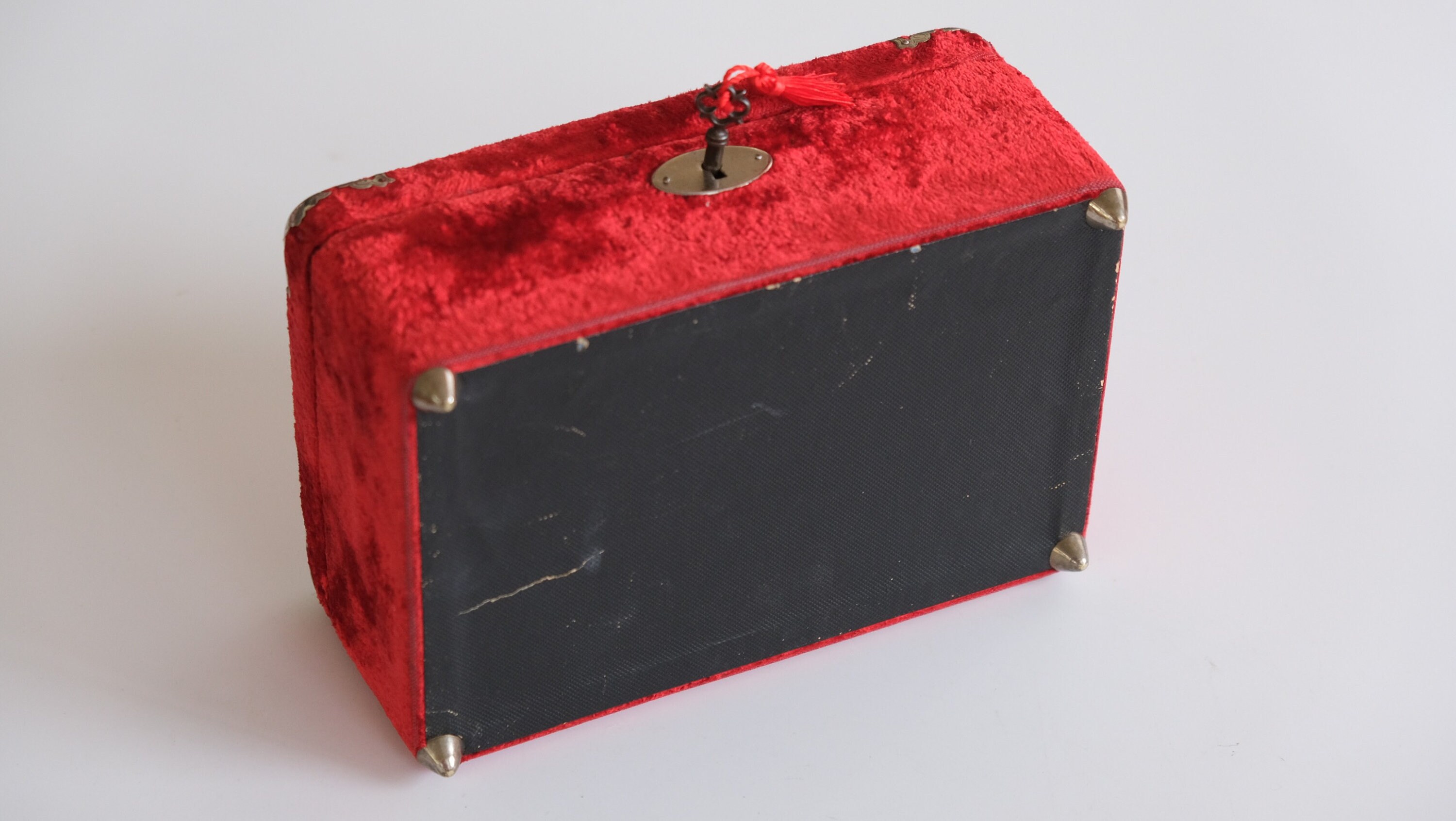 SOLD Stunning 19th Century Victorian Jewelry / Vanity Box in Red Velvet ...