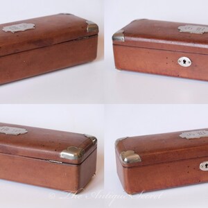 Gorgeous 19th Century Victorian Glove Fan / Box in Brown Leather ...