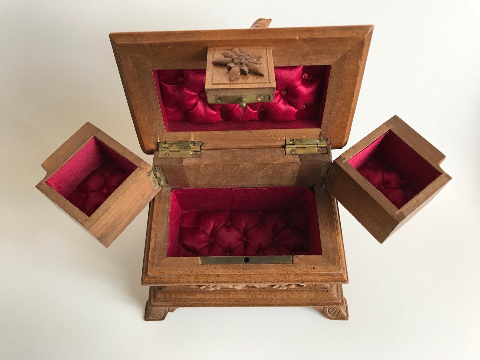 Incredible and rare 2 stories Victorian jewelry box Swiss | Etsy