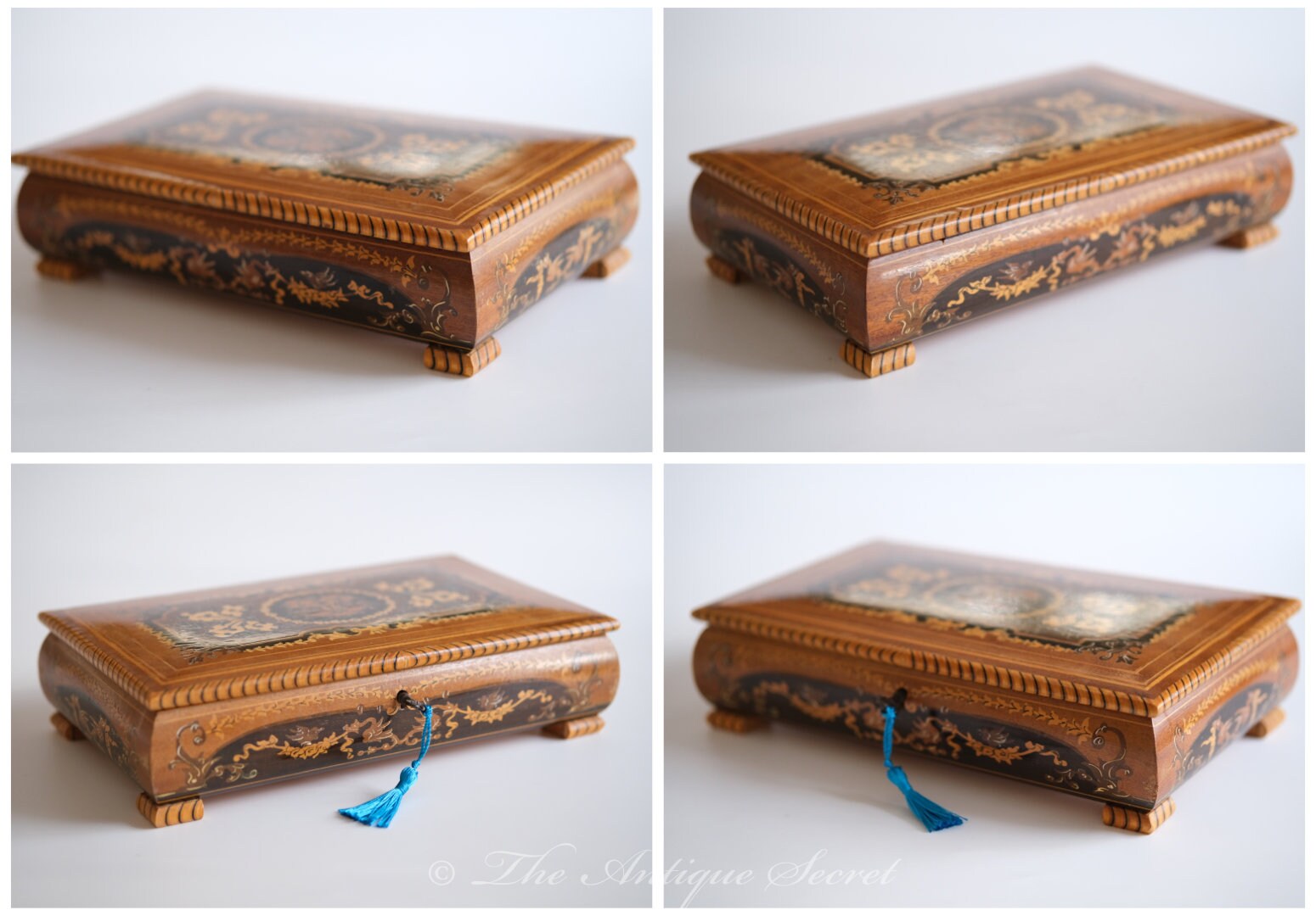 Wonderful Early Xxth Century Italian Sorrento Jewelry Box With ...