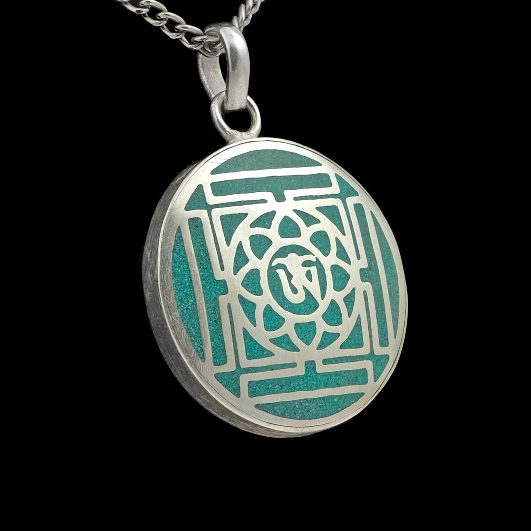 Beautiful Buddhist OM Amulet With a Mandala From Nepal, Turquoise ...