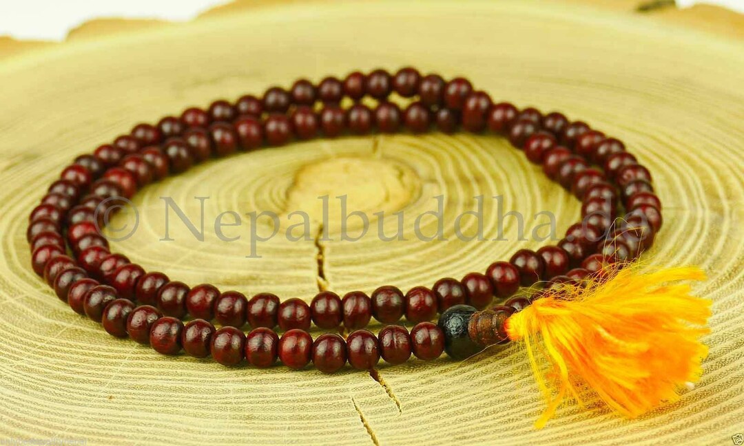 Mala Necklace Rosewood, 108 Beads, Practice and Meditation, Brown ...