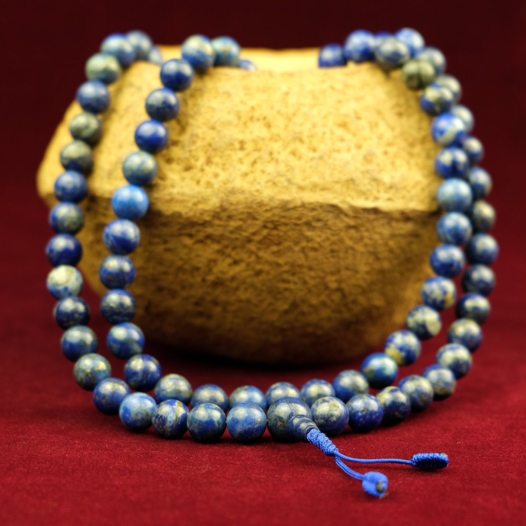 Large Lapis Lazuli Beautiful Mala Blue Necklace Blue Lapis Lazuli P09 ...