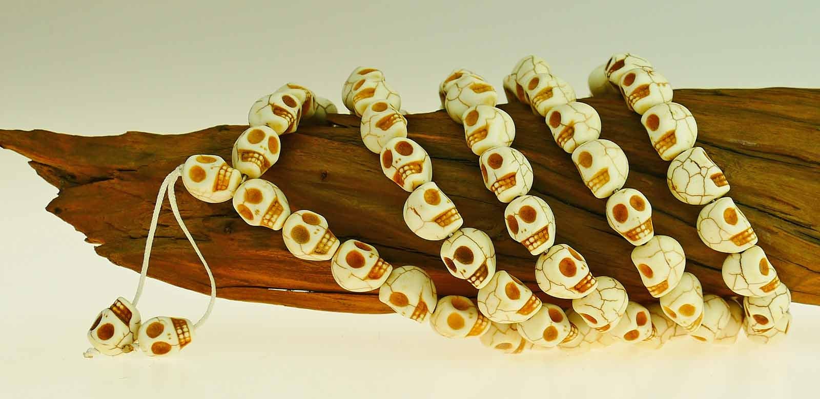White Skull Chain Steampunk Handmade Earthenware 108 Skulls - Etsy