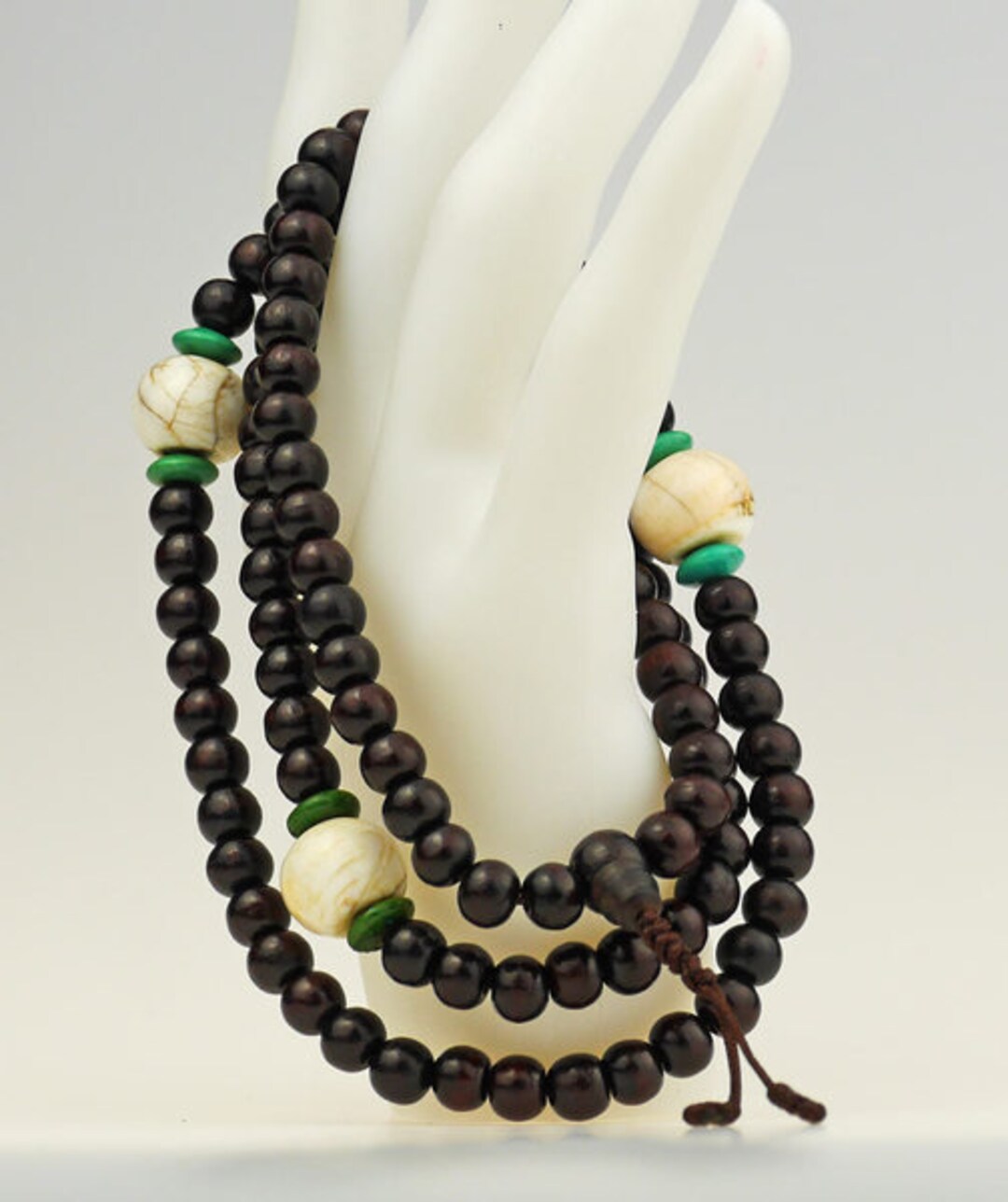 Mala Necklace Black-brown, 108 Beads, Nepalese Handicraft, Gift ...