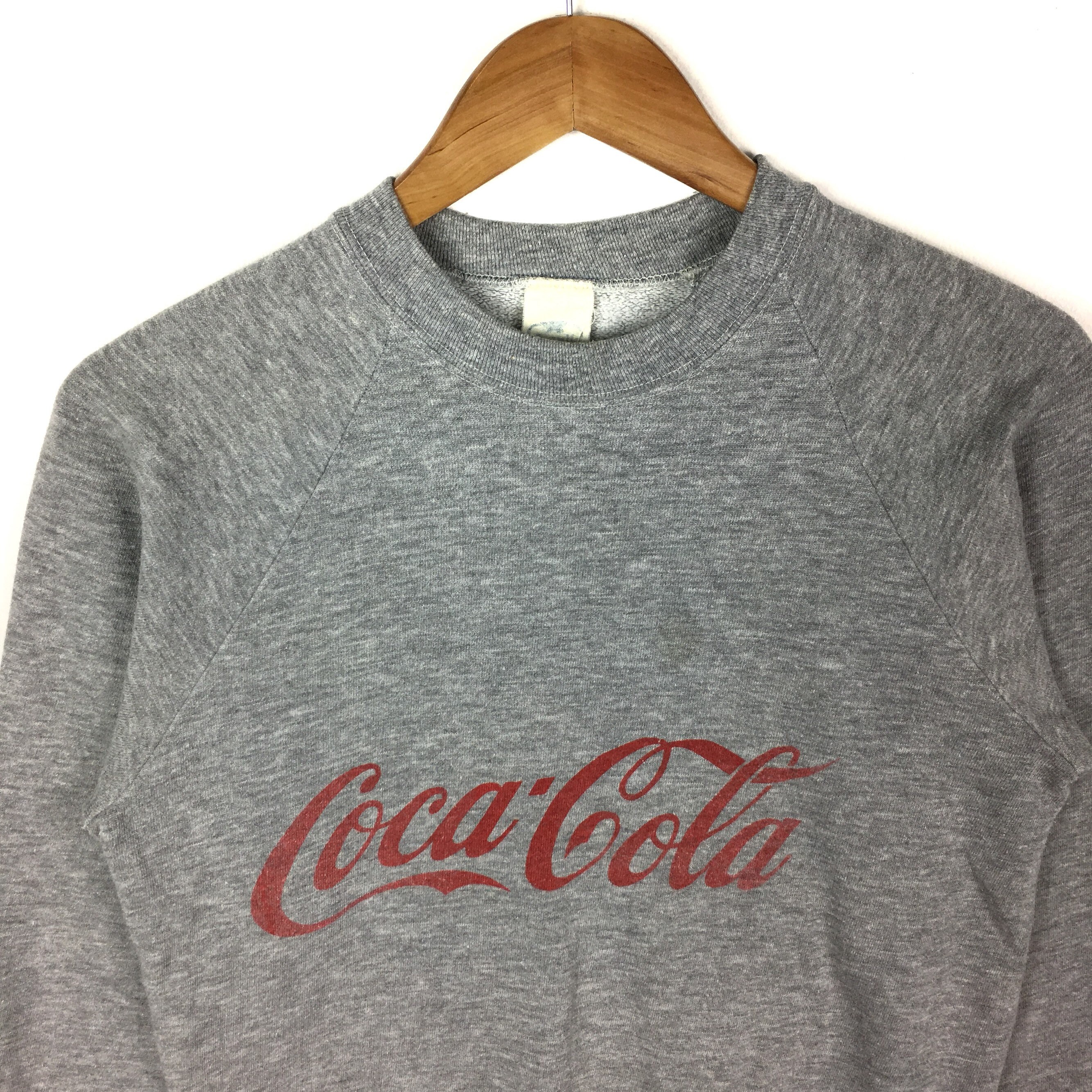 Vintage 90s Coca Cola Sweatshirt Coke Crewneck Coca Cola Pullover Grey ...
