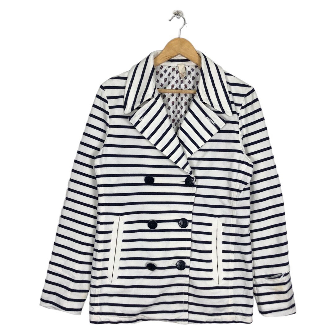 Takeo Kikuchi Japan Trench Coat Jacket Stripe - Etsy