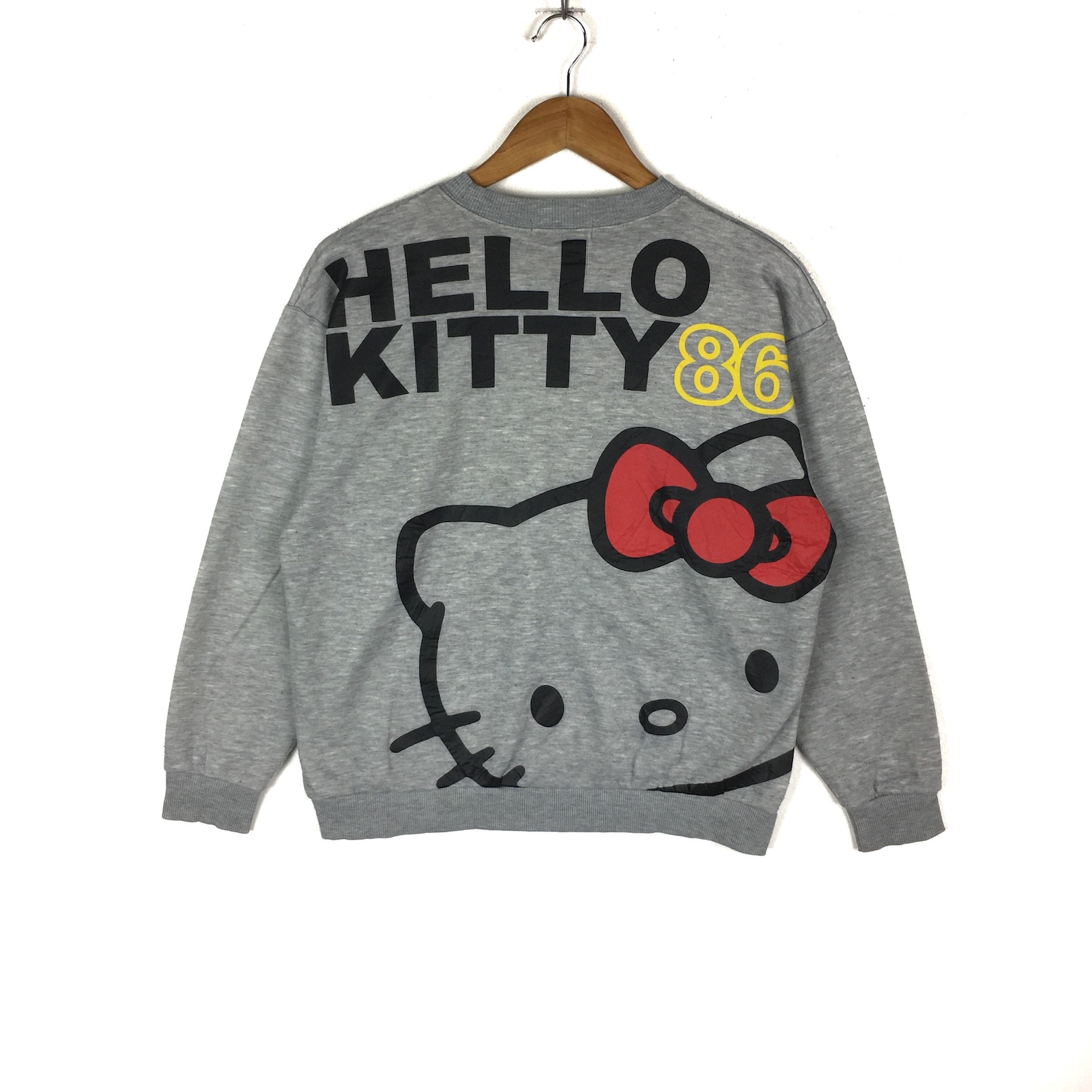 HELLO KITTY Crewneck Sweatshirt Big Logo Cartoon Sweater Pullover ...