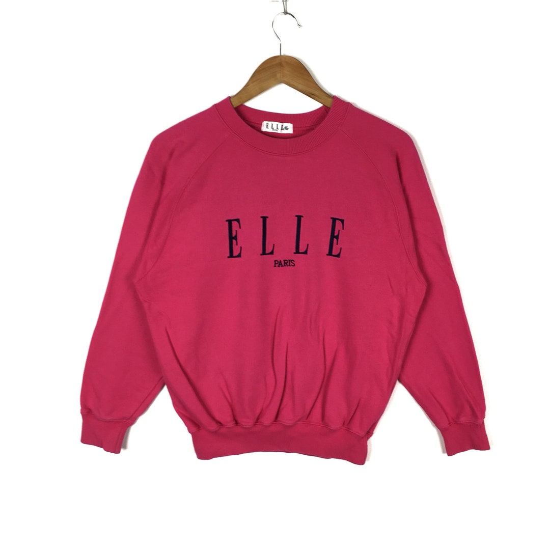 Vintage Elle Paris Sweatshirt: Embroidered Big Logo, Medium Size - Etsy