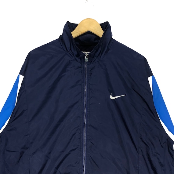 Nike Vintage Men’s Blue and White Windbreaker Large S… - Gem