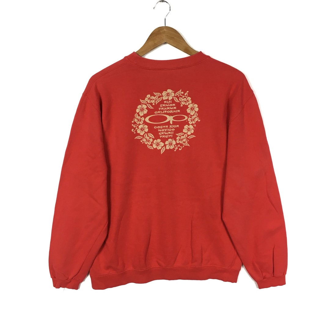 OCEAN PACIFIC Sweatshirt OP Red Colour Pullover Medium Size Hawaii ...
