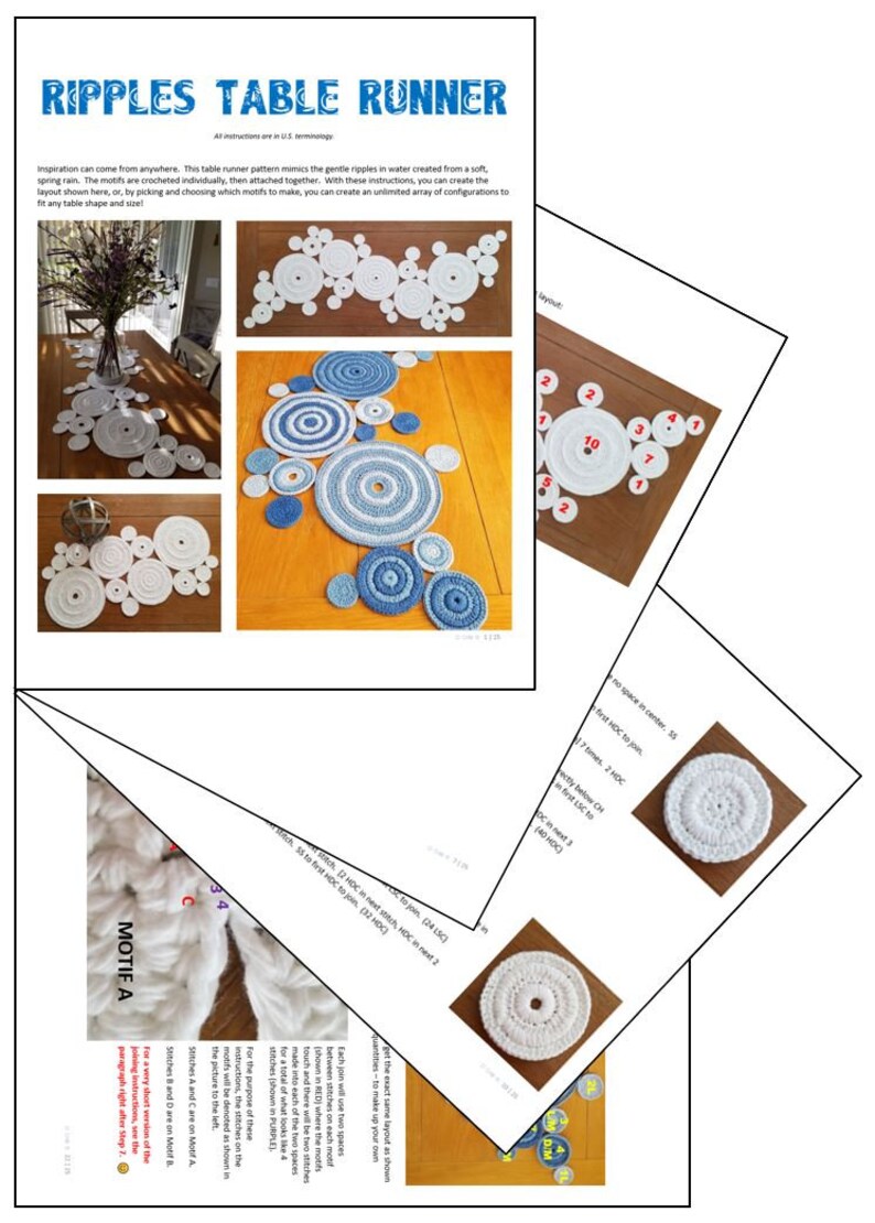 Ripples Table Runner Crochet Pattern | Etsy