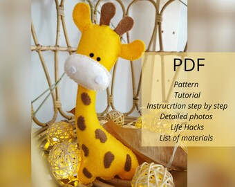 Giraffe PDF Pattern Felt Giraffe Ornament Sewing Pattern - Etsy