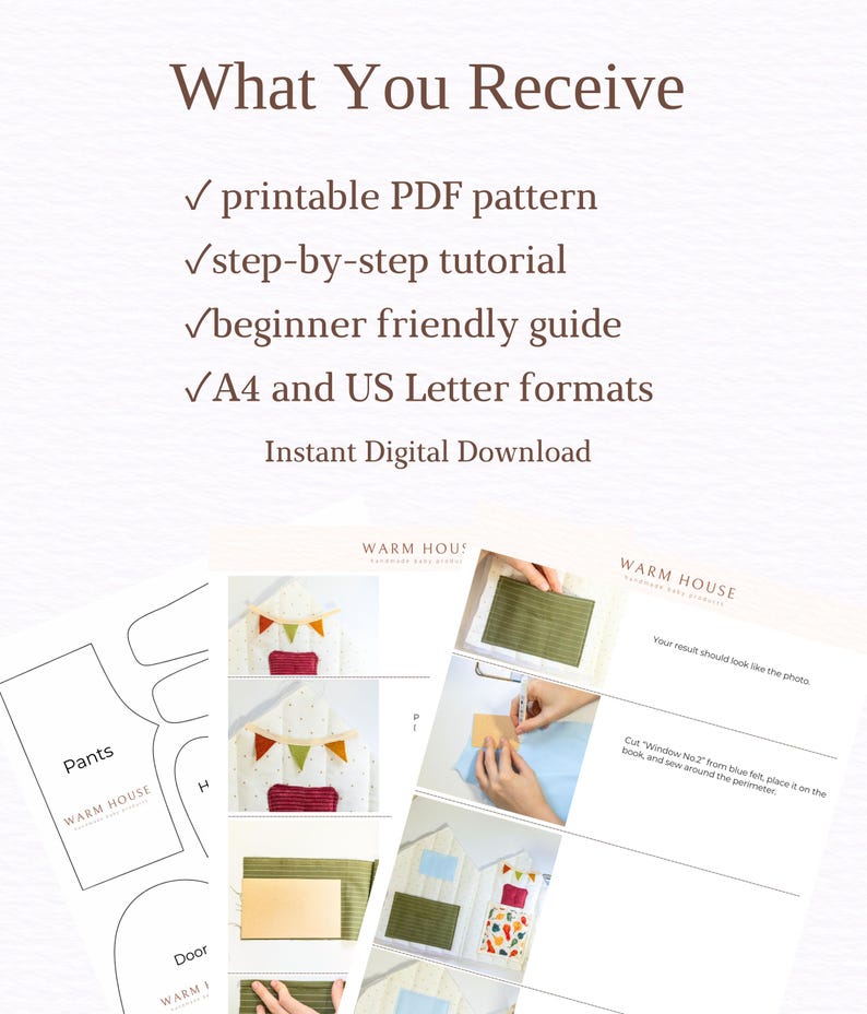 House Quiet Book Sewing Pattern – Interactive Montessori Busy Book With ...
