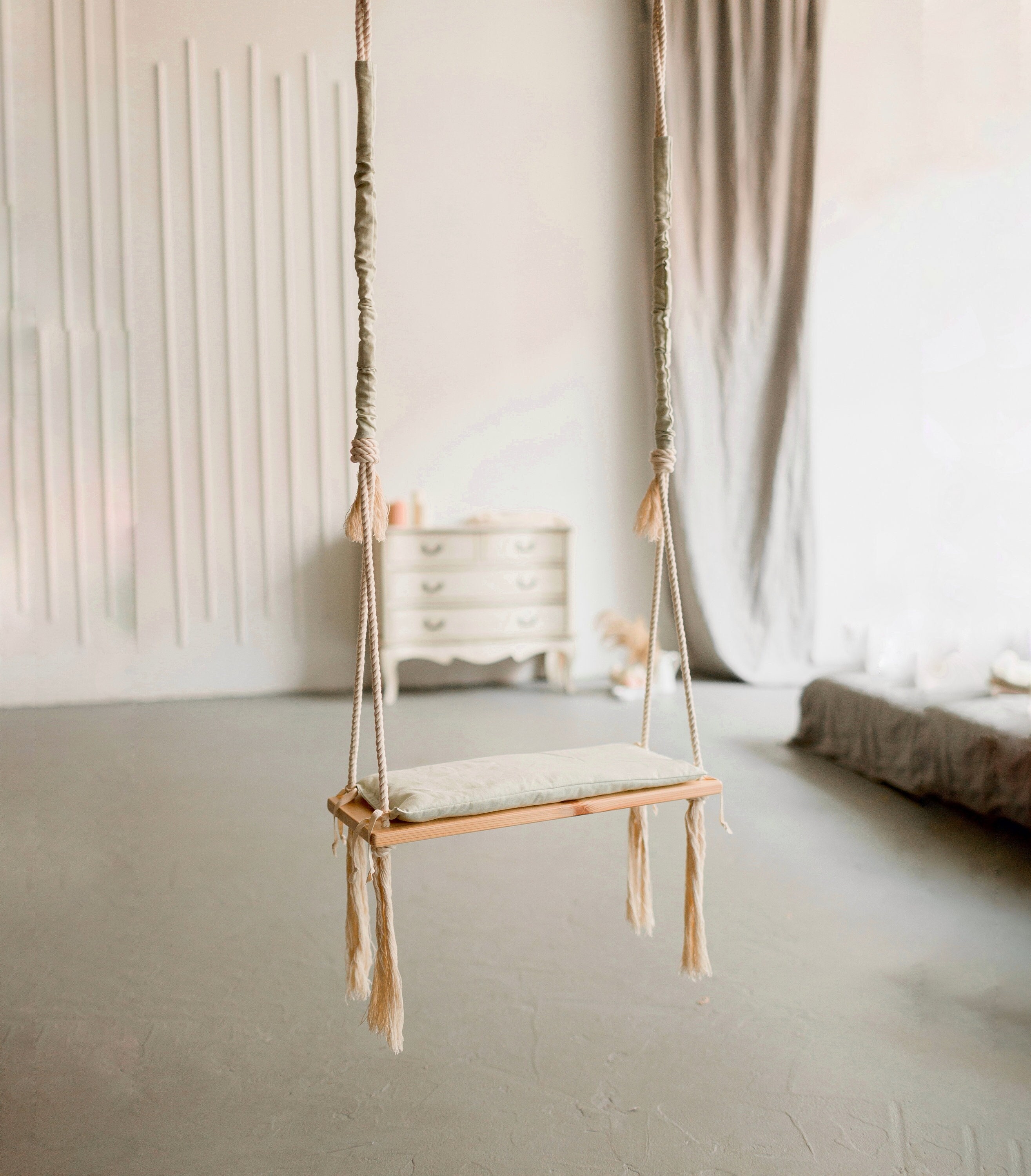 Outdoor Rope Swing ,wooden Swing, Indoor Swing ,toddler Swing , Sensory ...