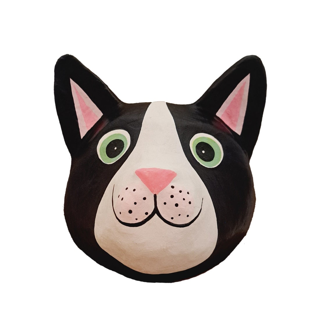 Cat Head for Hanging, Cat Head Wall, H Approx. 18 Cm, Papier-mache ...