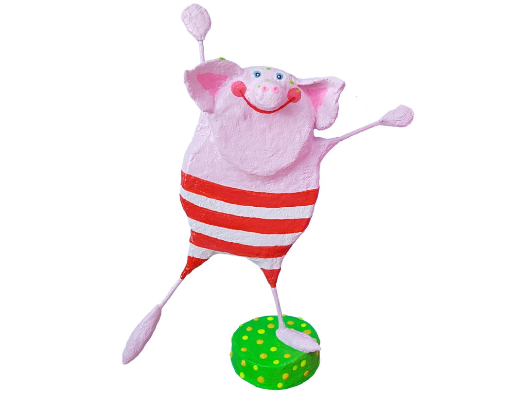 Lucky Pig, H Approx. 15 Cm, Papier-mache, Piggy Figure, Funny ...