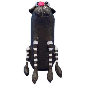 Small Black Dog With Curly Tail, Mixed Breed Labrador Pug, Papier-mache ...