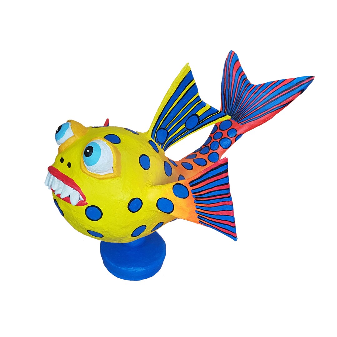 Fish, H Approx. 19 Cm, Paper Mache, Puffer Fish, Bizarre Fish, South ...
