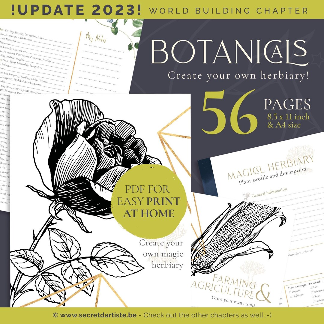 Fantasy World Building Worksheets Botanicals PDF for Authors - Etsy