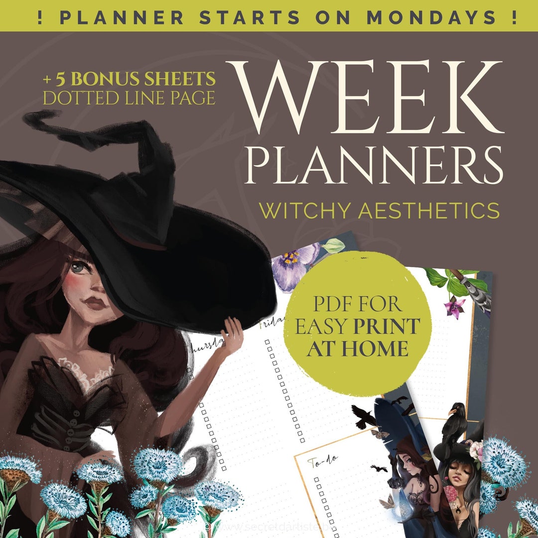 Witch Planner Printable Fantasy Weekly Planner Printable Landscape ...