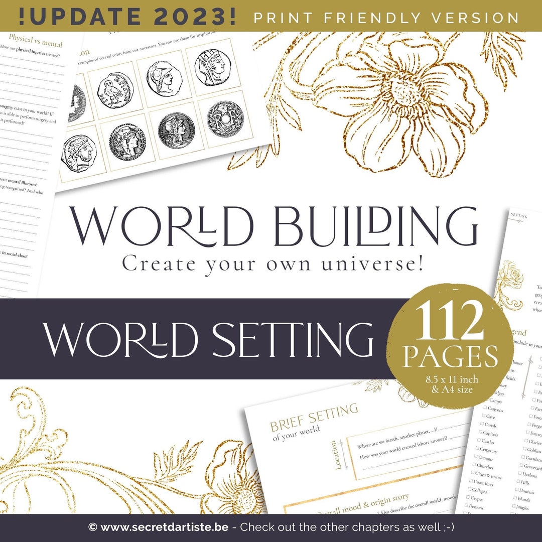 Fantasy World Building Worksheets World Setting PDF for Authors and Writers Novel Planner Novel ...