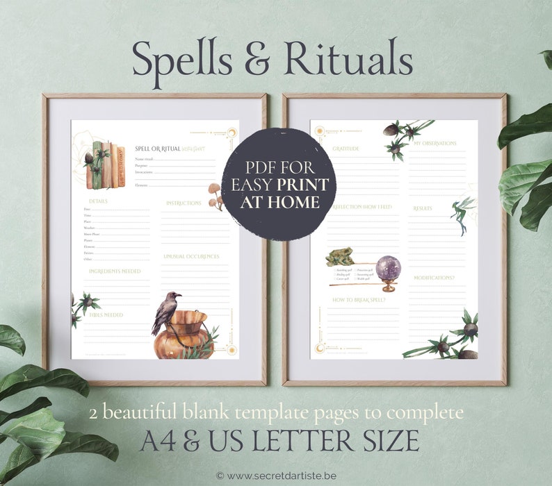 Spell and Rituals Printable Book of Shadows Printable Pages Spell ...