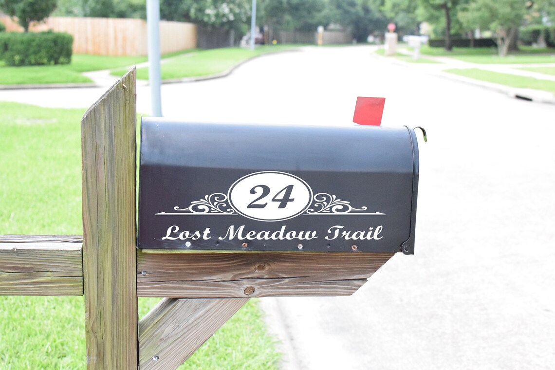 Filigree Post Mount/house Mount Mailbox Address Vinyl Decal New Home - Etsy