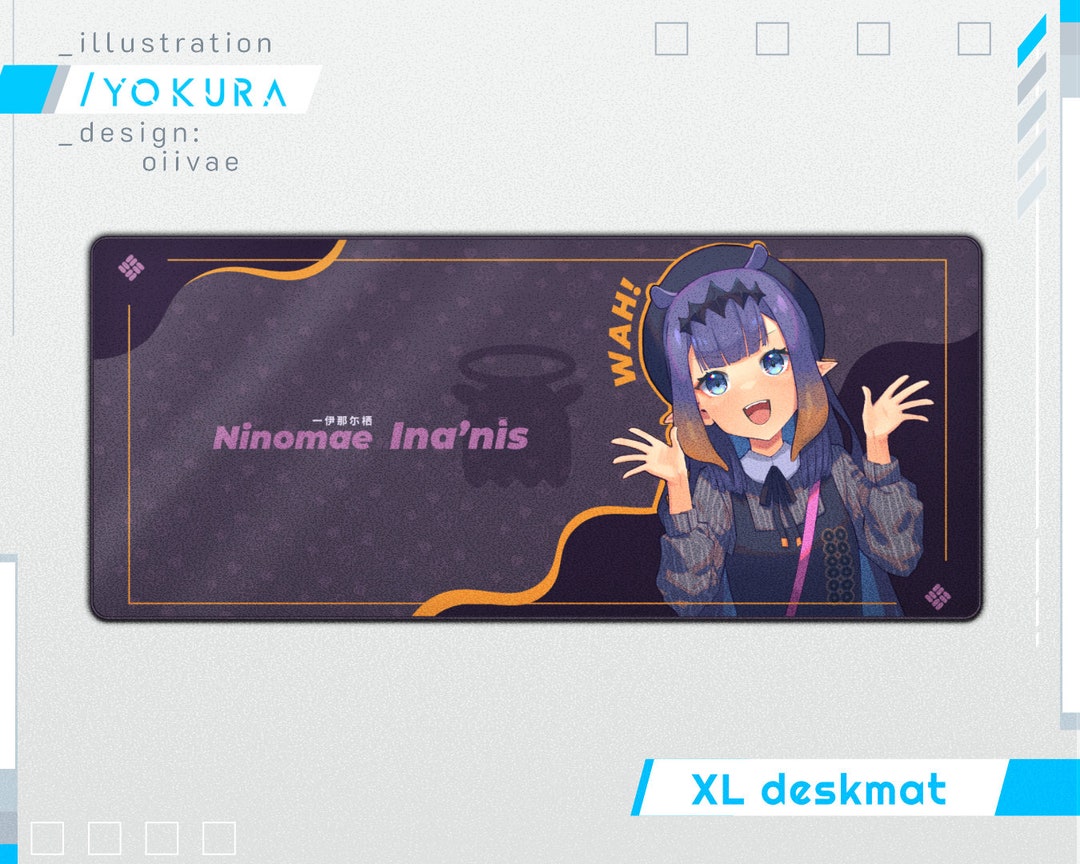 Hololive English Holomyth Vtuber Ninomae Ina'nis XL Deskmat Playmat - Etsy