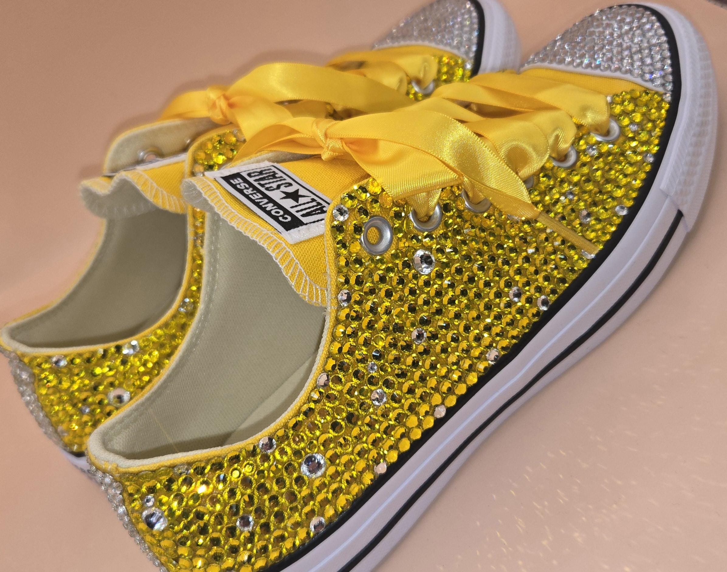 Yellow Bling Sneakers - Etsy