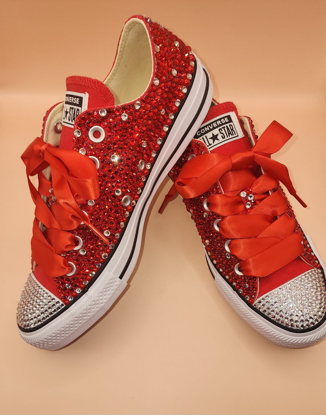 Red Bling Sneakers - Etsy