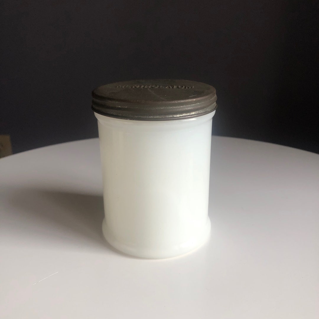 Vintage Mentholatum White Milk Glass Jar With Lid - Etsy