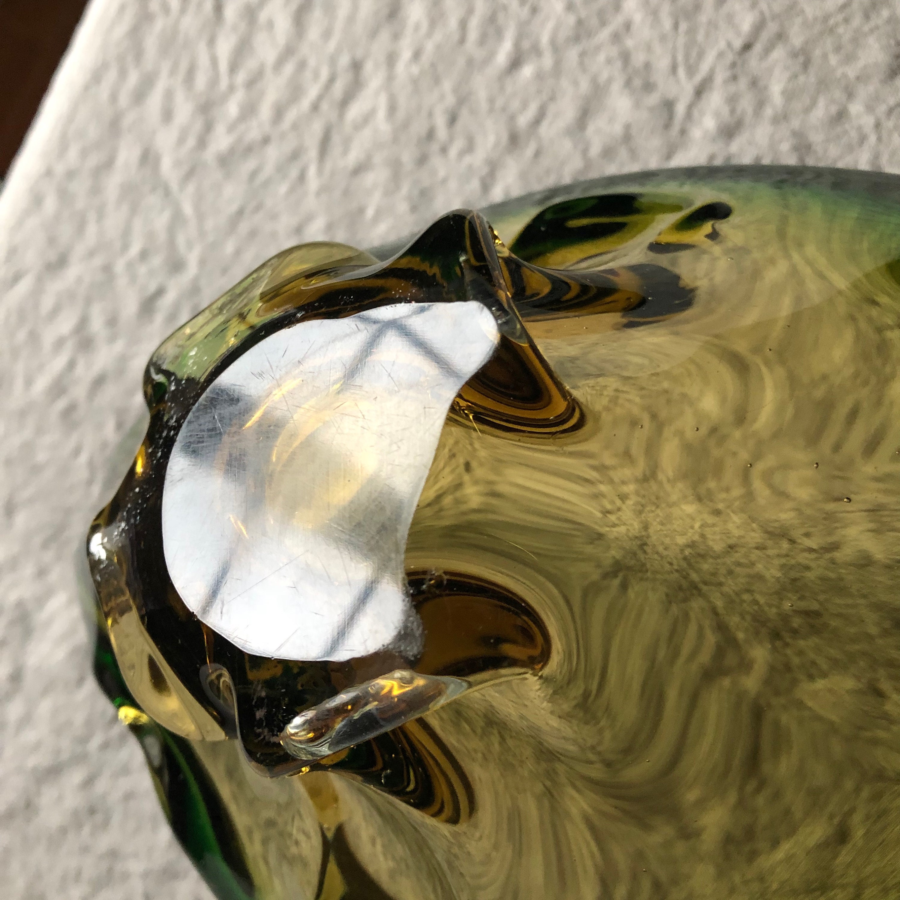Vintage J.I. Co. Jordan's Importing Co. Venetian Glass Scalloped Bowl ...