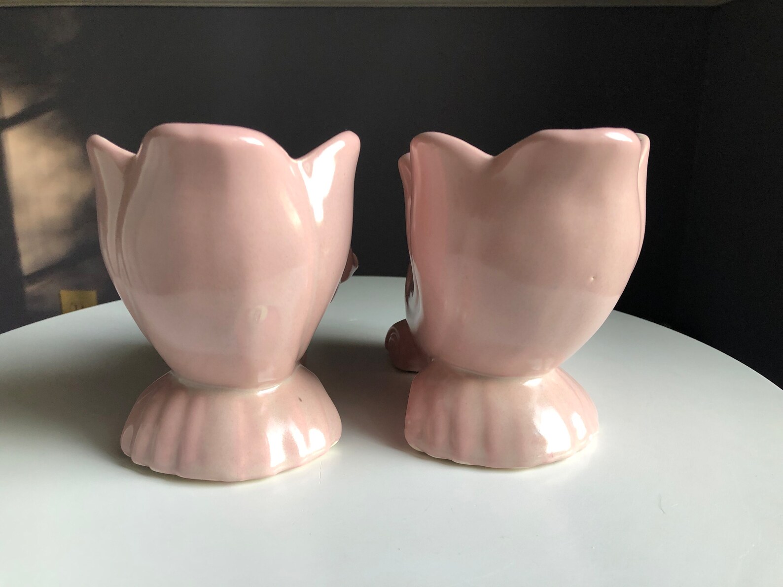 Vintage Pink Shell Nautilus Conch Planter Pair - Etsy