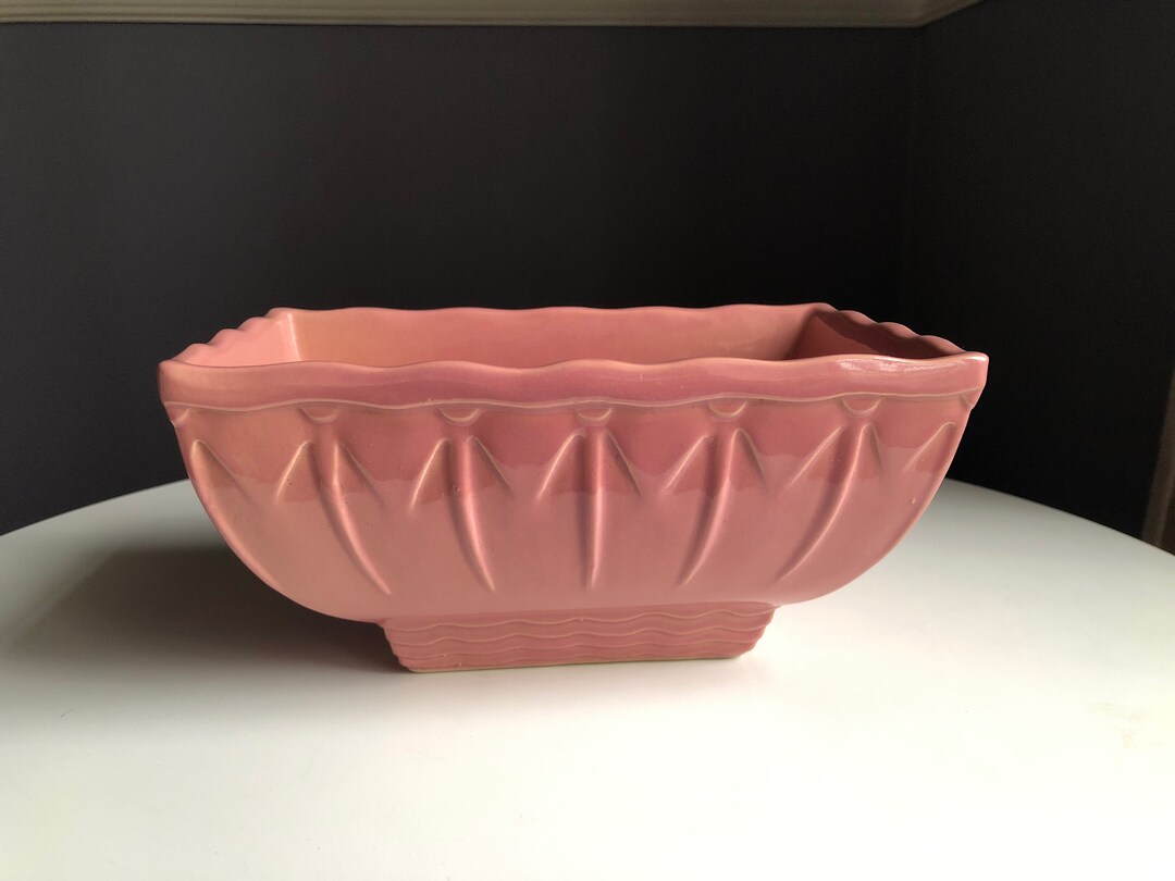 Vintage Mccoy Planter - Mccoy Pink Rectangular Planter - Mccoy USA 701 ...